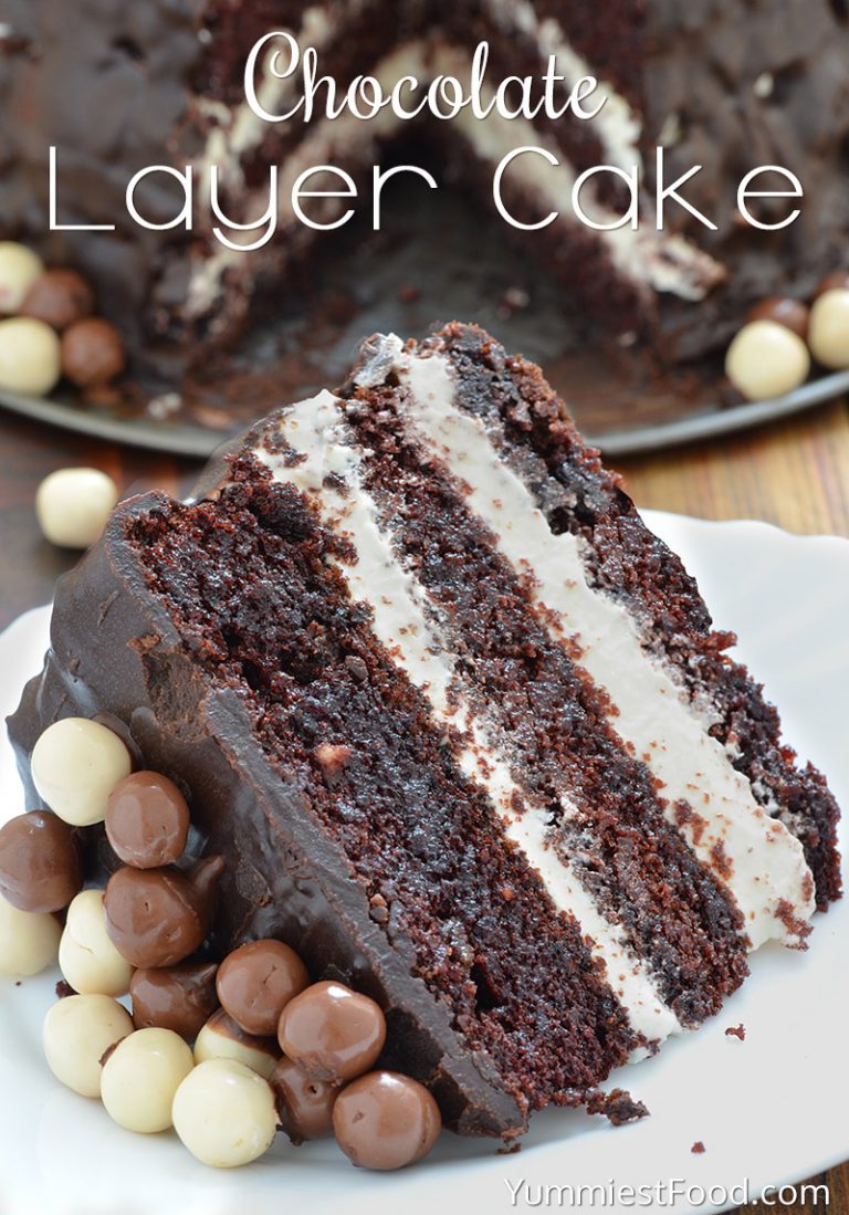 Chocolate Layer Cake with Cream Cheese Filling – Recipe from Yummiest ...