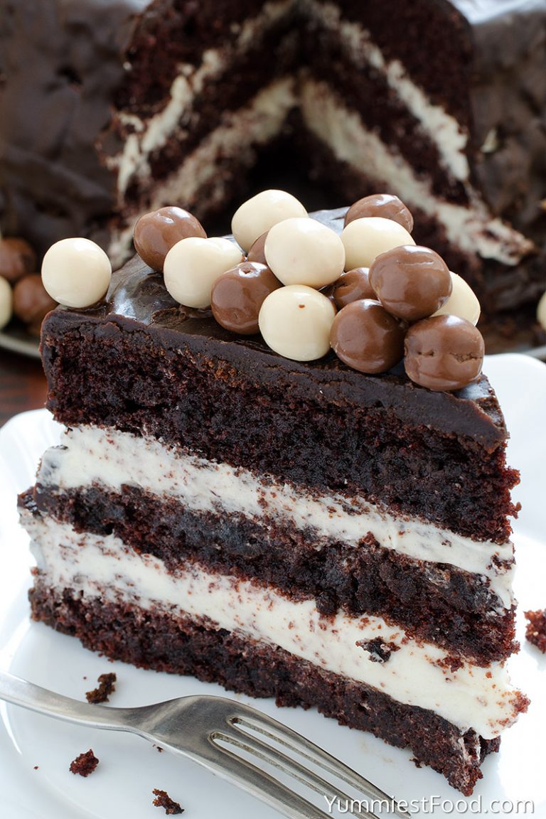 Chocolate Layer Cake with Cream Cheese Filling – Recipe from Yummiest ...