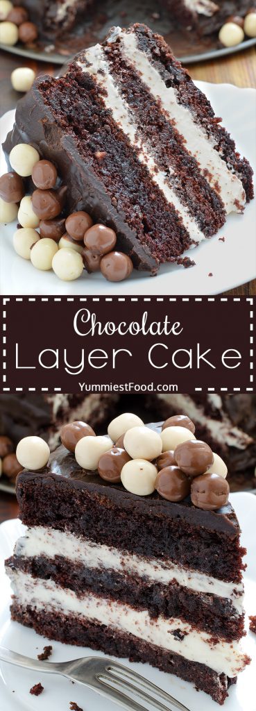 Chocolate Layer Cake with Cream Cheese Filling – Recipe from Yummiest ...
