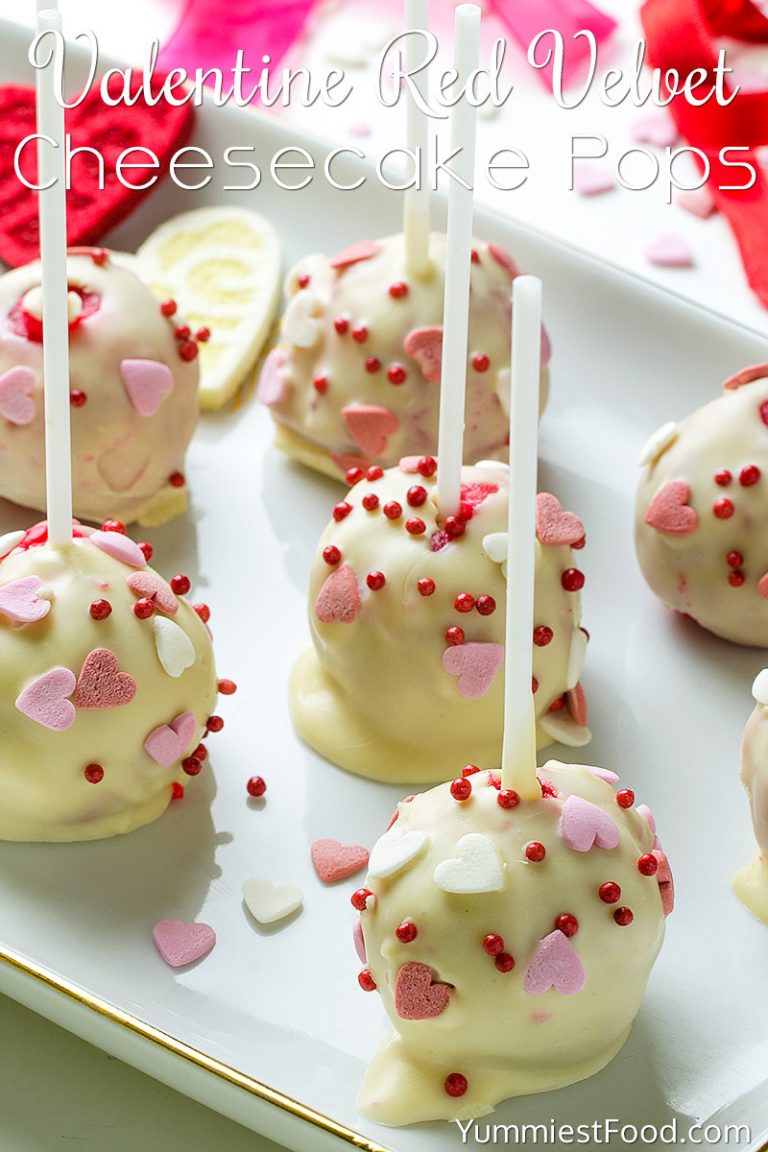 Valentine Red Velvet Cheesecake Pops – Recipe from Yummiest Food Cookbook