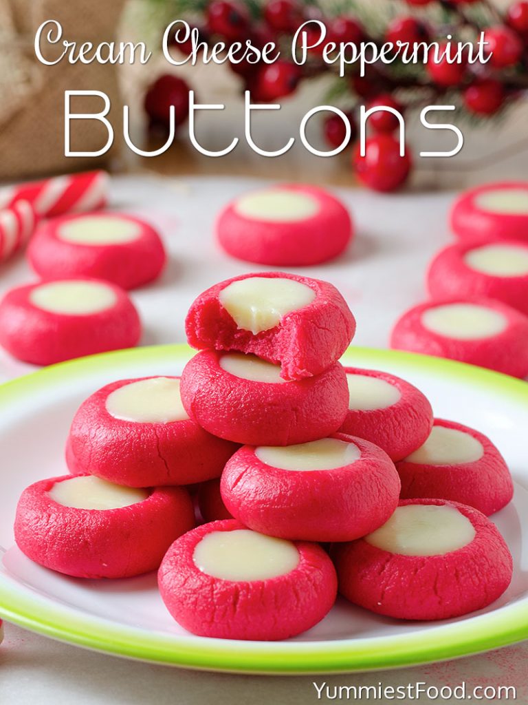 Cream Cheese Peppermint Christmas Buttons – Recipe from Yummiest Food ...