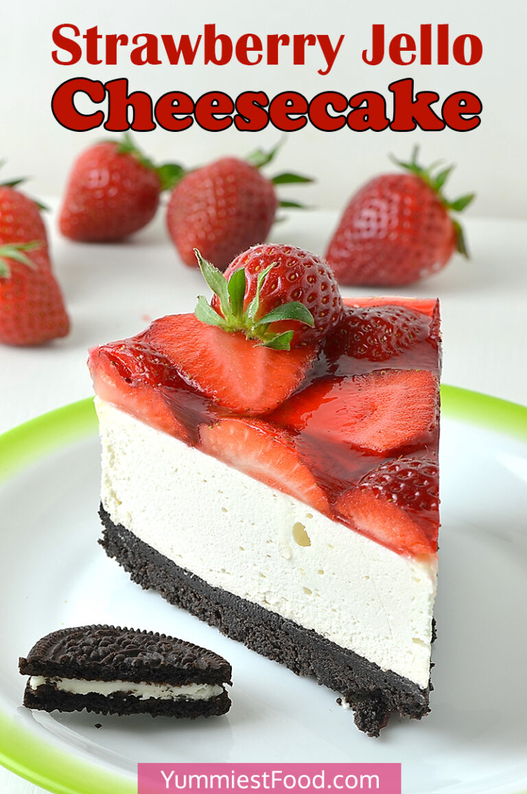 Strawberry Jello Cheesecake – Recipe from Yummiest Food Cookbook
