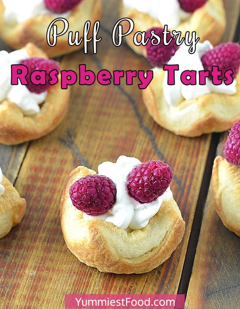 Puff Pastry Raspberry Tarts – Recipe from Yummiest Food Cookbook